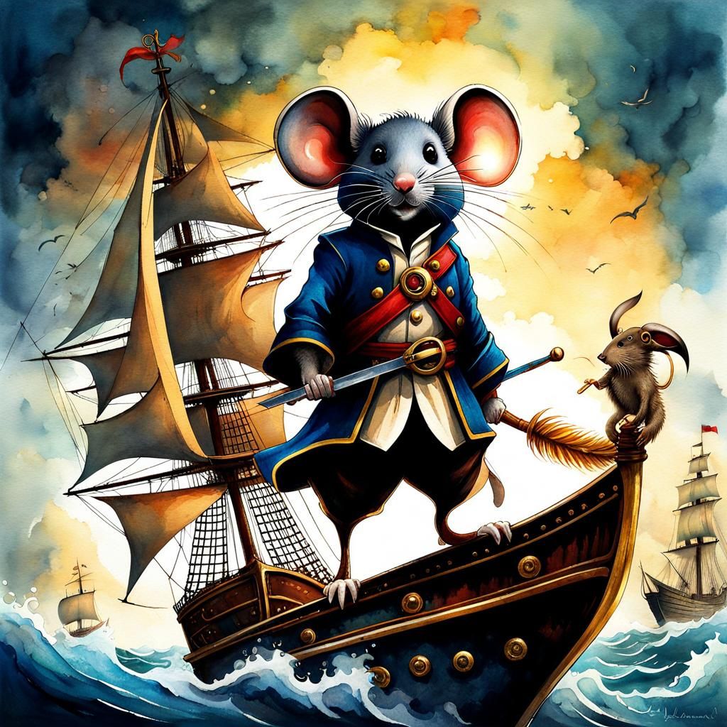 A proud sailing mouse - AI Generated Artwork - NightCafe Creator