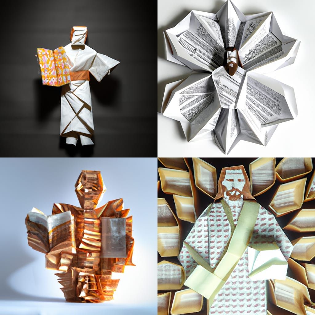 Origami Jesus made from pages of the bible. Origami paper folds ...