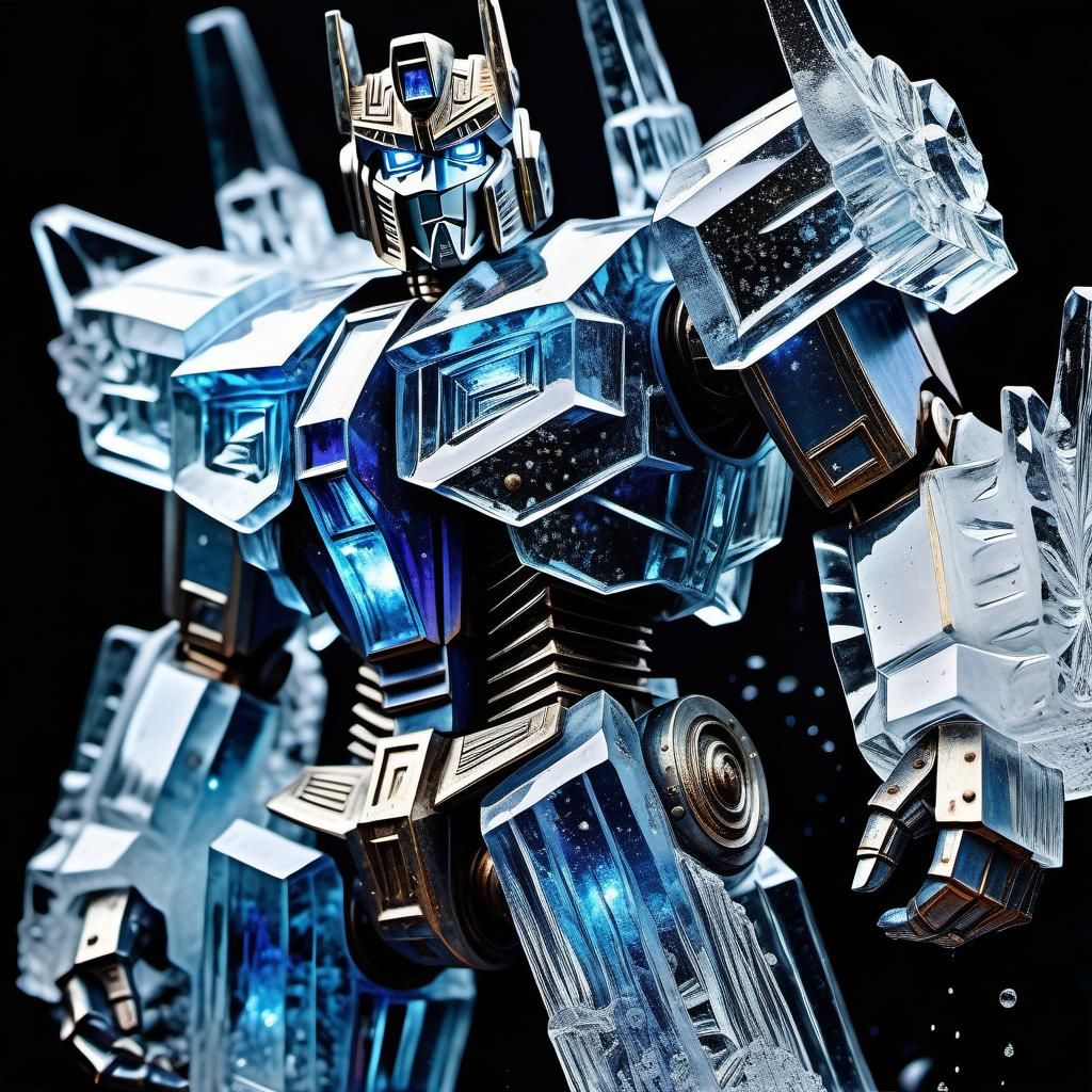 Optimus Prime crystal sculpture - AI Generated Artwork - NightCafe Creator