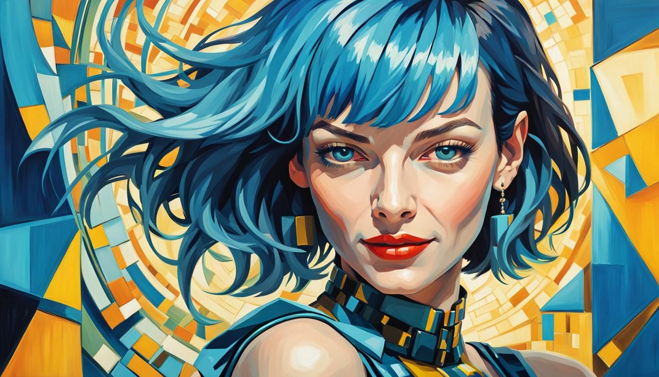 Portrait, cubism, anime - AI Generated Artwork - NightCafe Creator