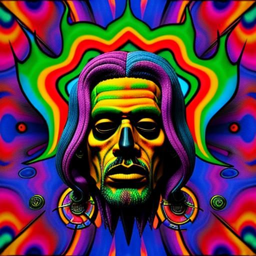 psychedelic rock rap 70's album cover, 3d hallucination - AI Generated ...