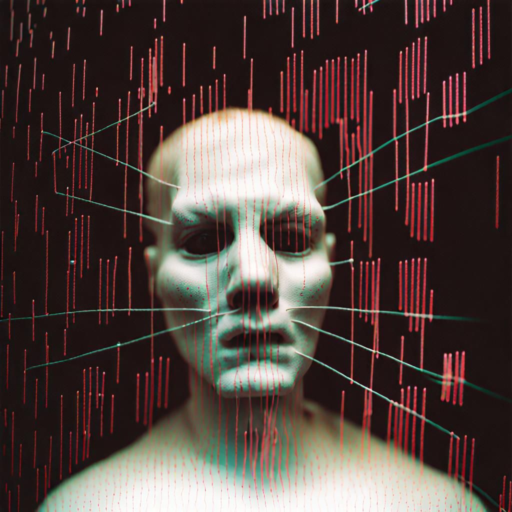 Virtual computer virus ghost glitchy white noise Kodak Ektar - AI ...