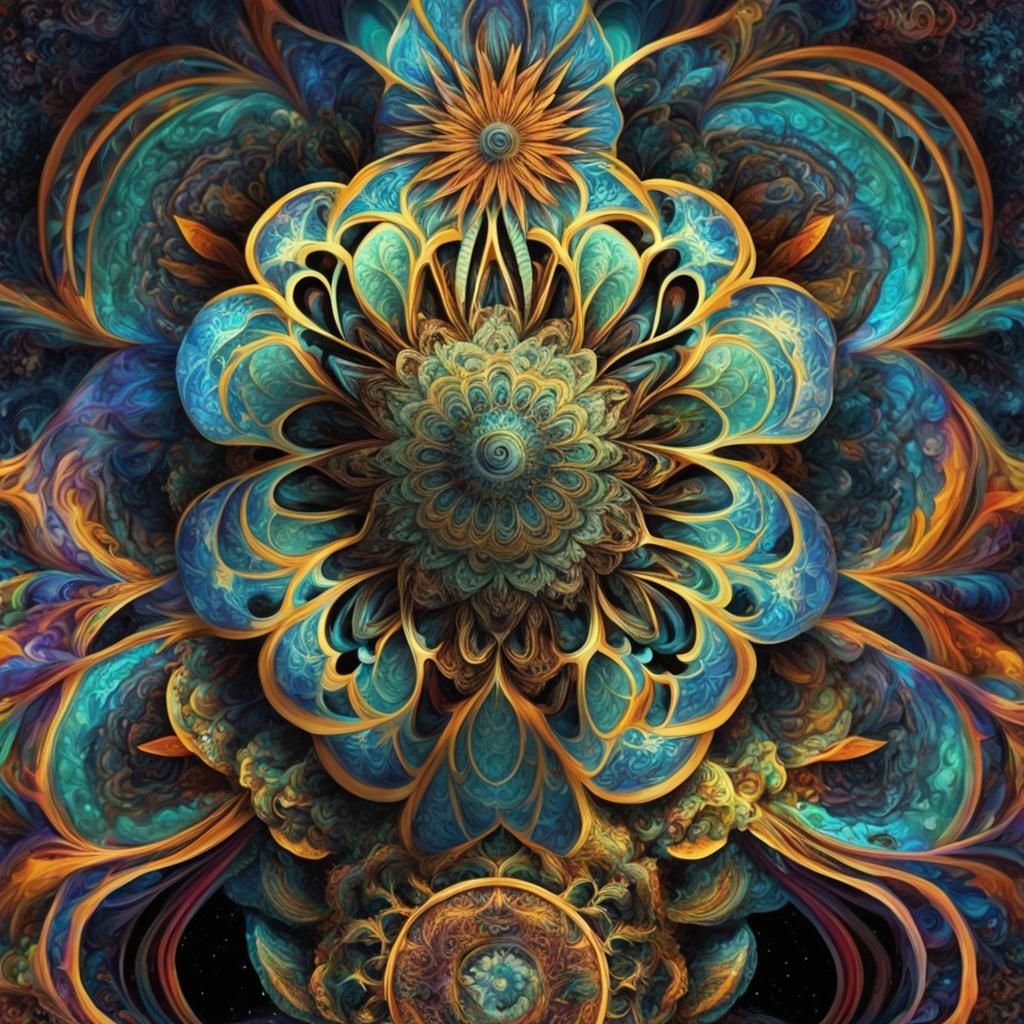 4114 Mandala! 4114 Psychedelic Geometry, 4114 Fractal, Angel number ...