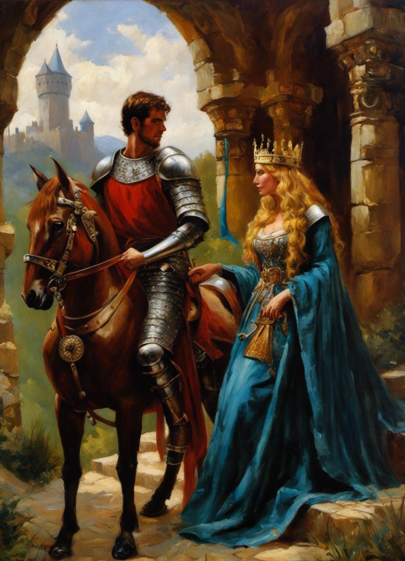 Medieval queen with her Knight - AI Generated Artwork - NightCafe Creator
