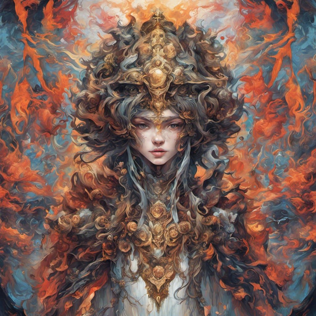 Intricately detailed, medieval style dark elf lighting mage, wearing ...