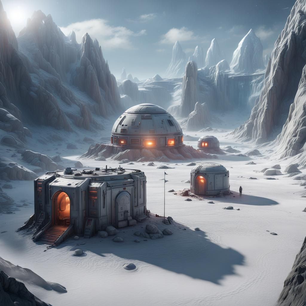 Star Wars: camp on planet Hoth - AI Generated Artwork - NightCafe Creator
