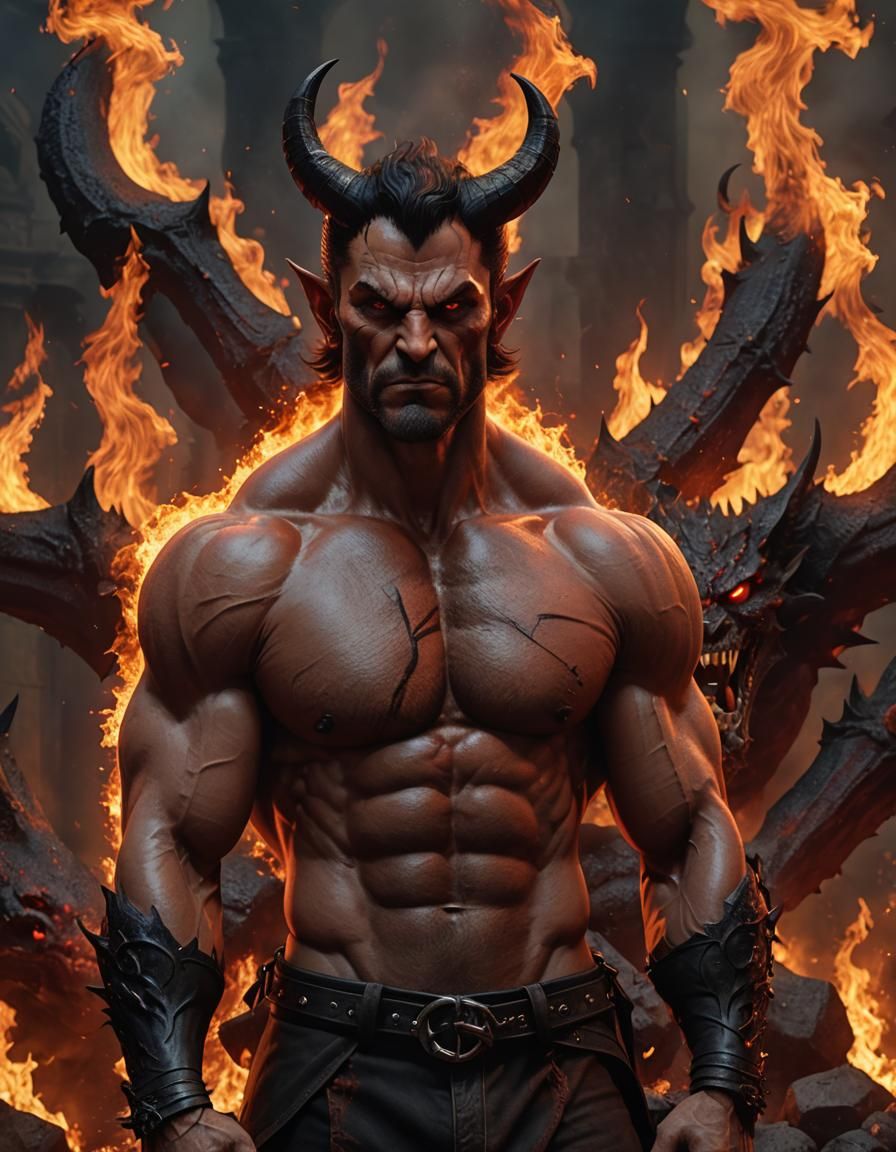 Firey Portrait of the Devil 2 - AI Generated Artwork - NightCafe Creator