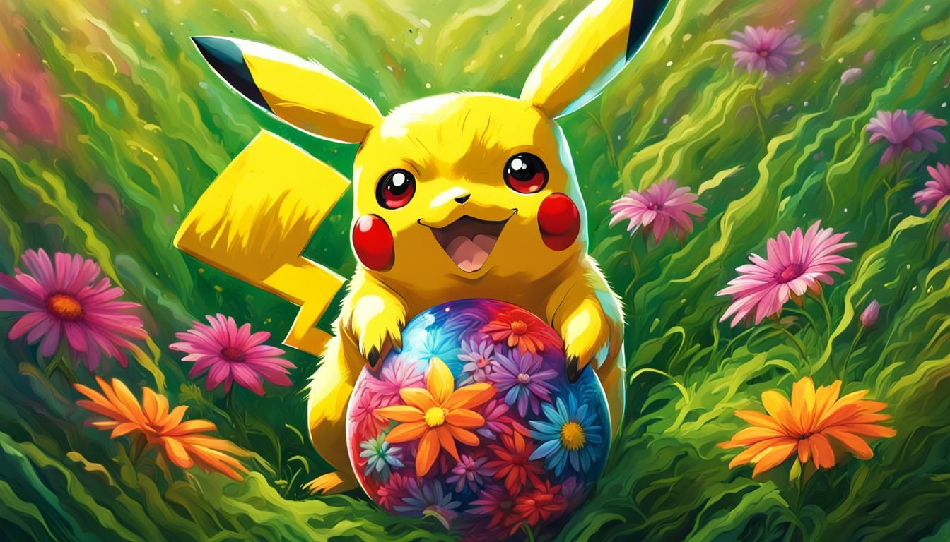 Flower Ball Pikachu - AI Generated Artwork - NightCafe Creator