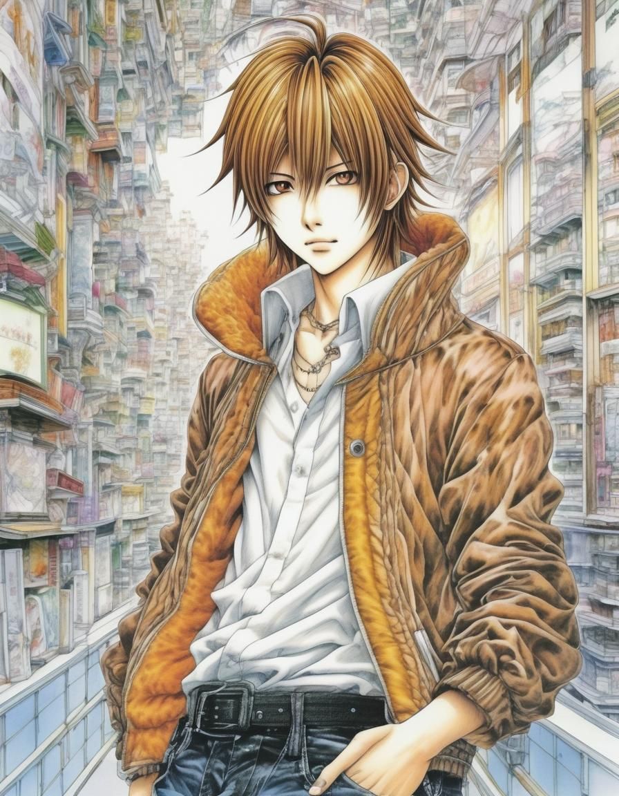 Portrait art inspired by Takeshi Obata - AI Generated Artwork ...