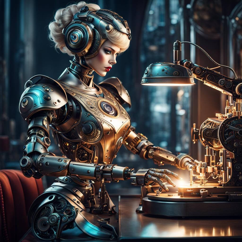 Humanoid Fashion Designer Robot. - AI Generated Artwork - NightCafe Creator