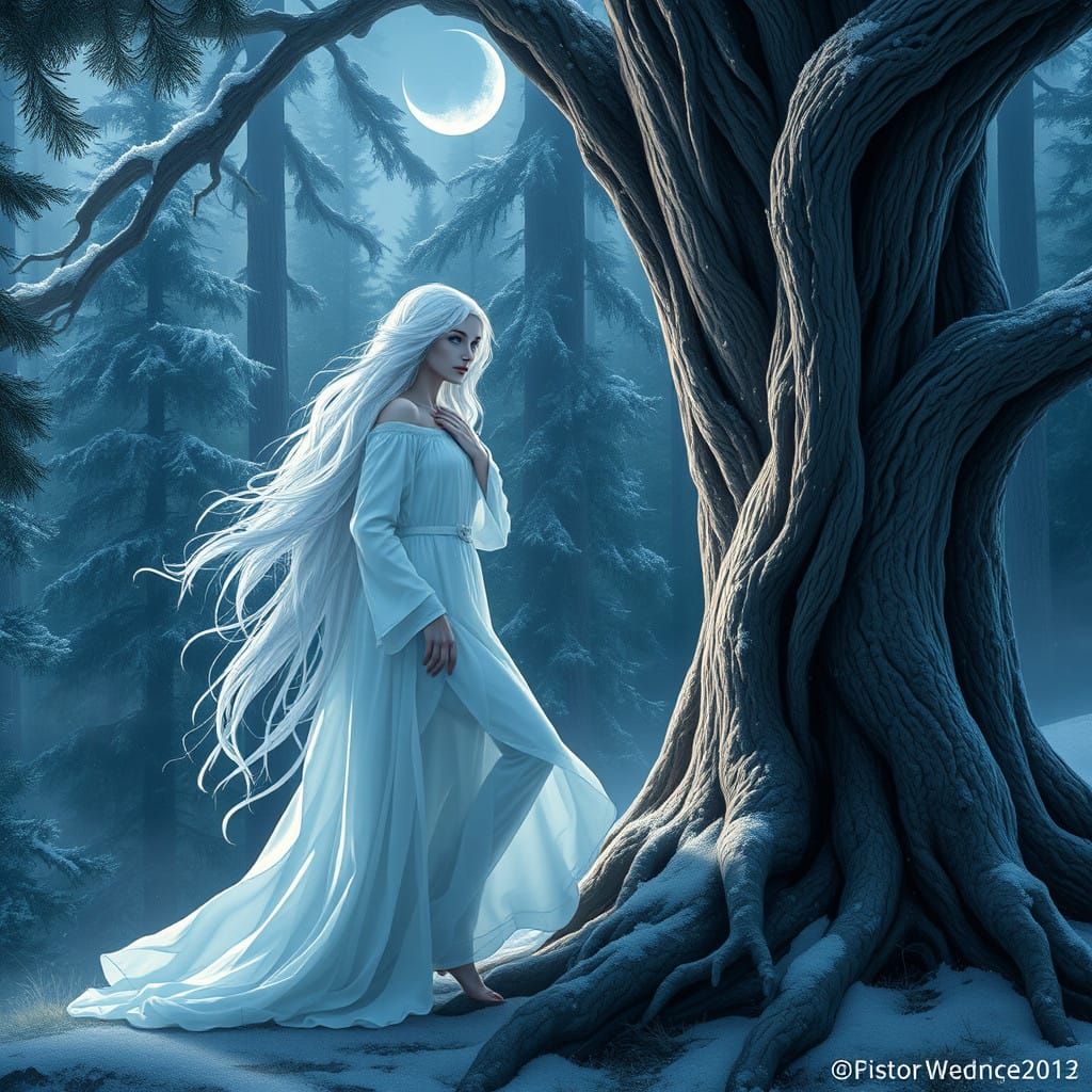 Stroll in Winter forest - Ethereal Winter Fairy in Mystical...