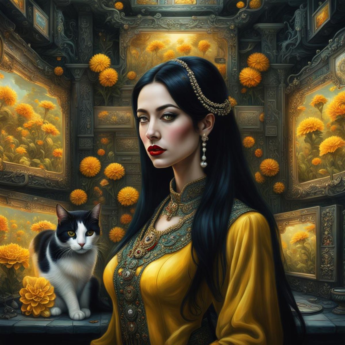 Moody Illustration of “The Black Cat”: Create a te... - AI Art