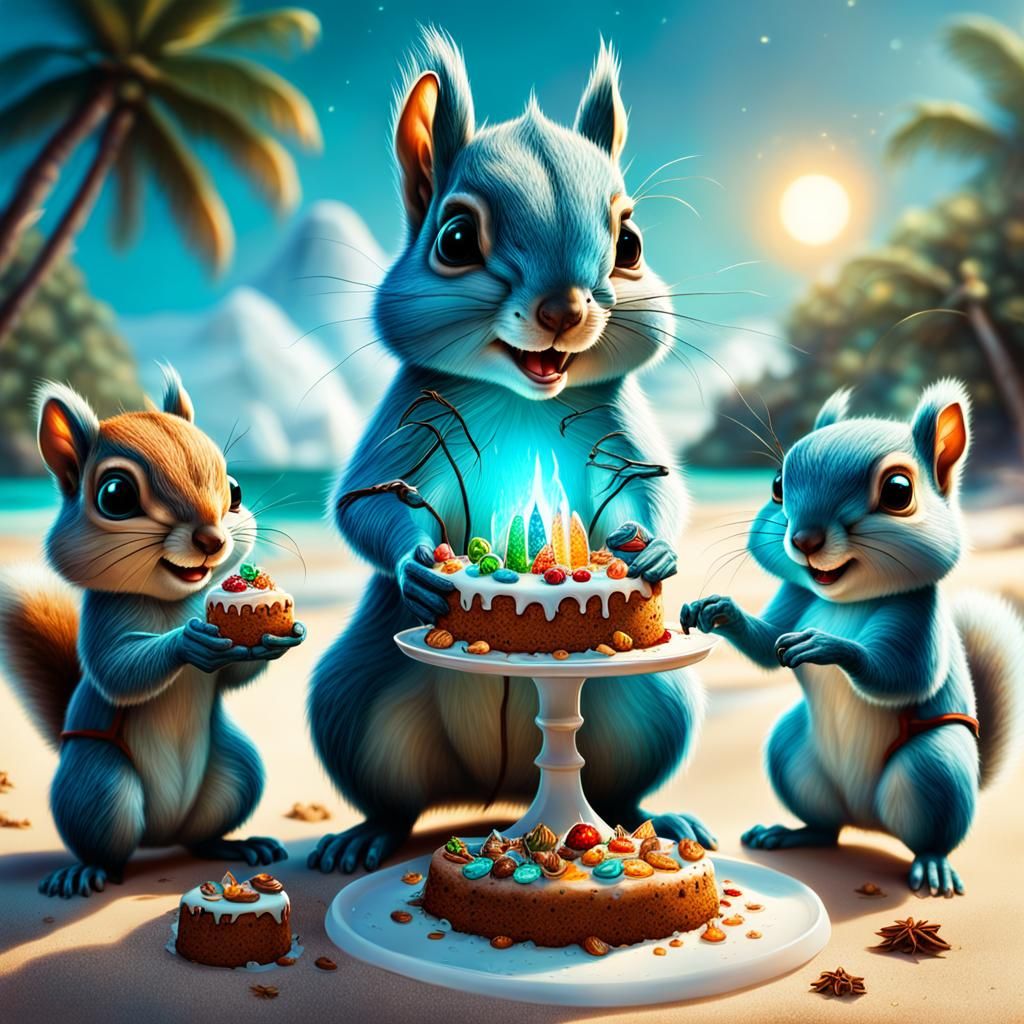 A Hasselnut Birthday on The Beach. - AI Generated Artwork - NightCafe ...