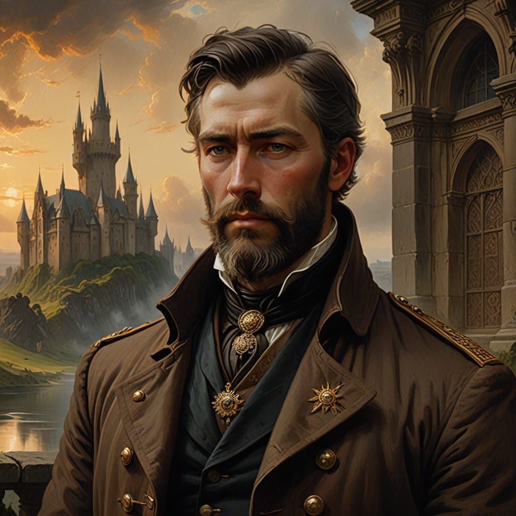 Regency-Era Military Figure in Earth-Toned Coat wi... - AI Art