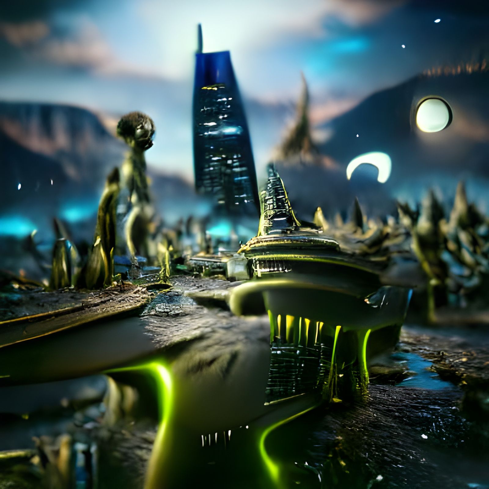 Alien civilization - AI Generated Artwork - NightCafe Creator
