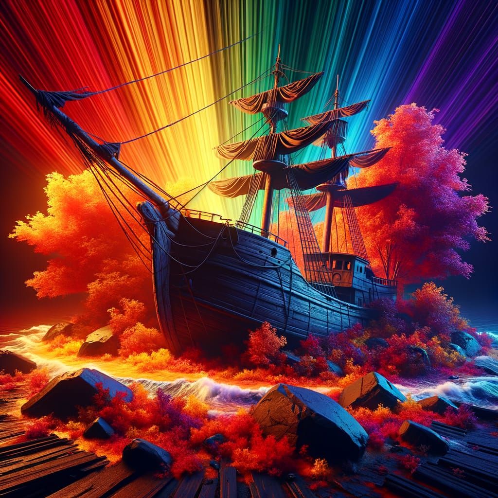 Surreal Autumn Scene in 3D Digital Art - AI Art