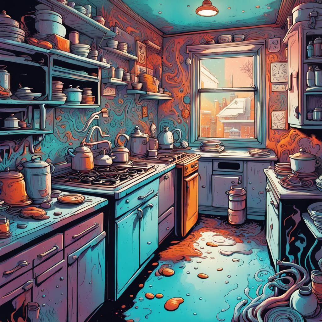 haunted kitchen - AI Generated Artwork - NightCafe Creator