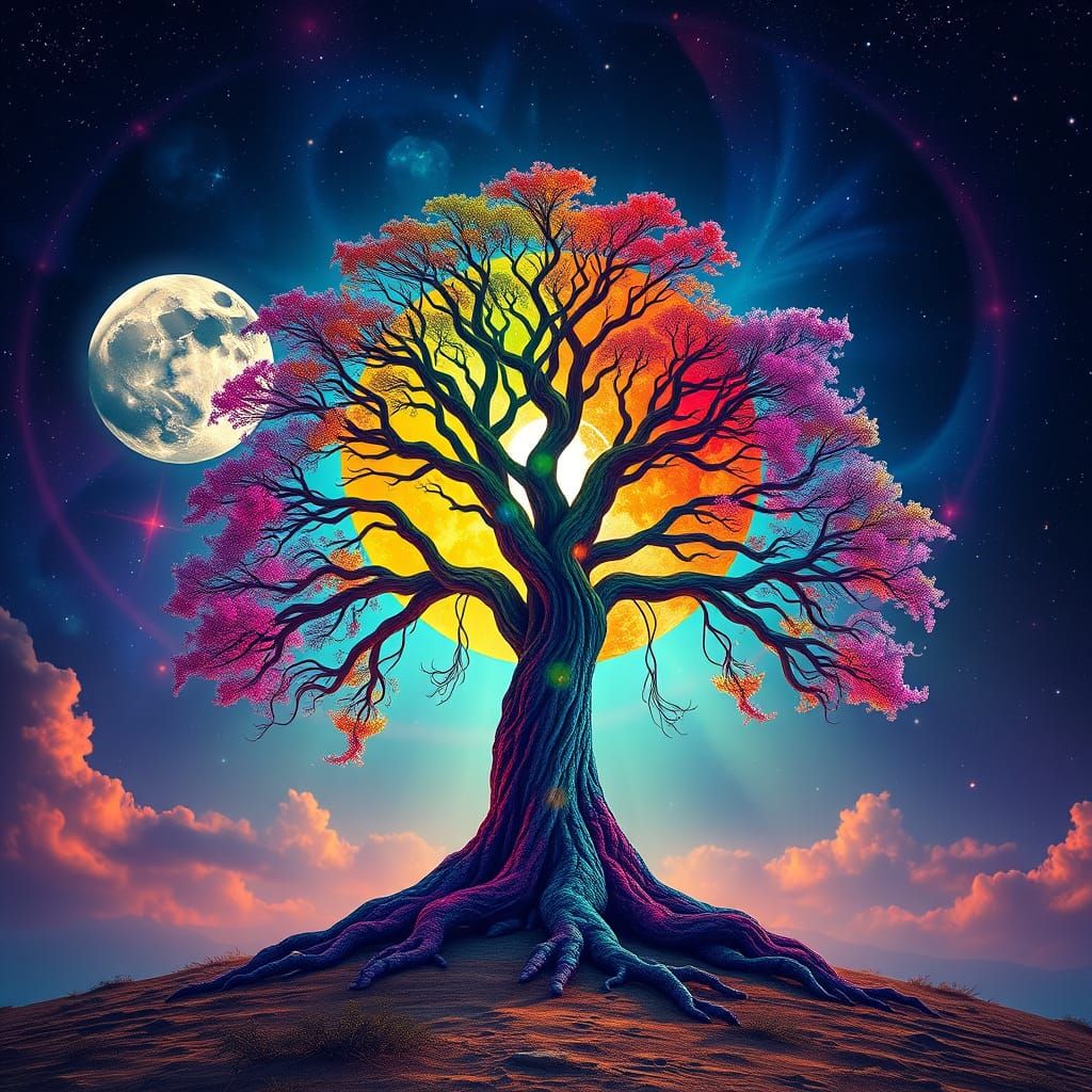 Hyper realistic The Sacred Tree of Life.