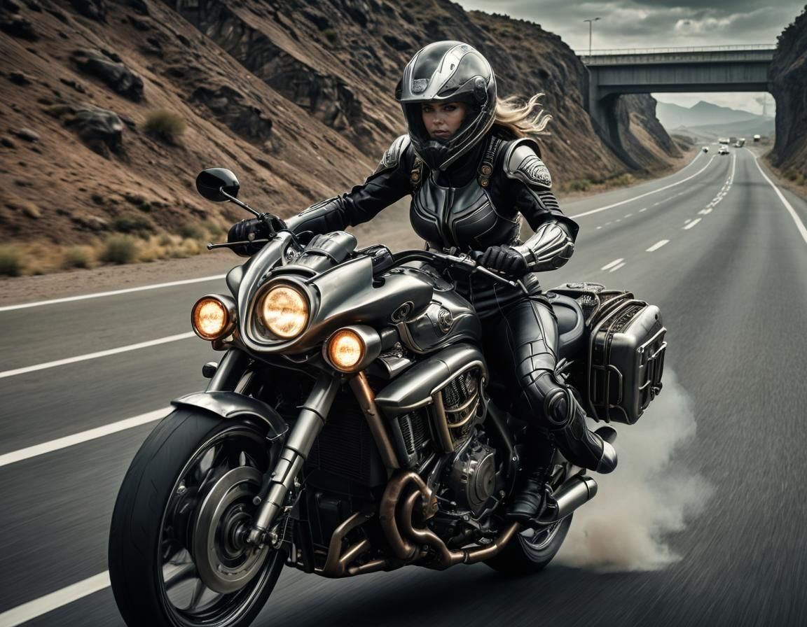 Biomechanical Motorcycle 2 - AI Generated Artwork - NightCafe Creator