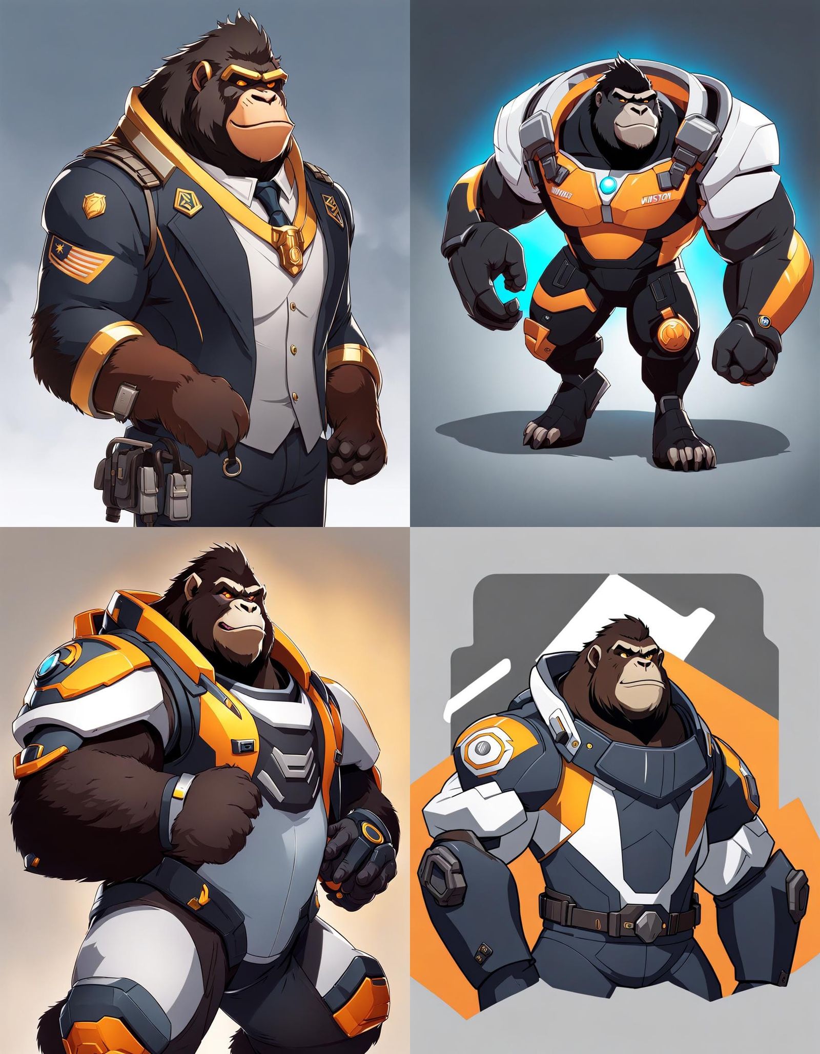 Winston from Overwatch as an adult pro hero. His quirk gives him the ...