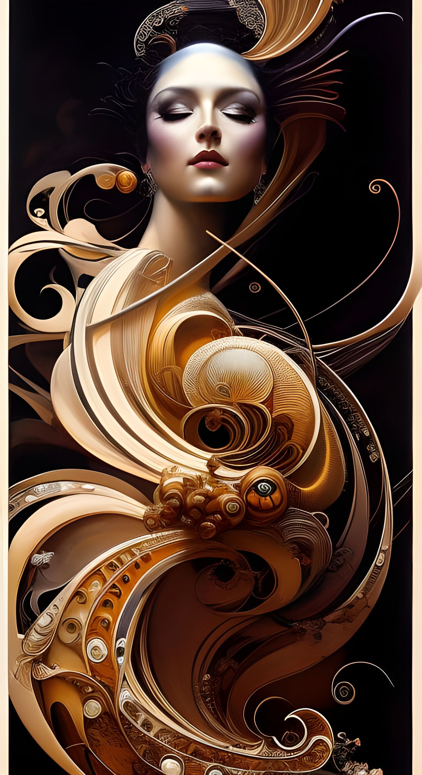 Combining Fibonacci, Ferro Fluid, and Filigree - AI Generated Artwork ...