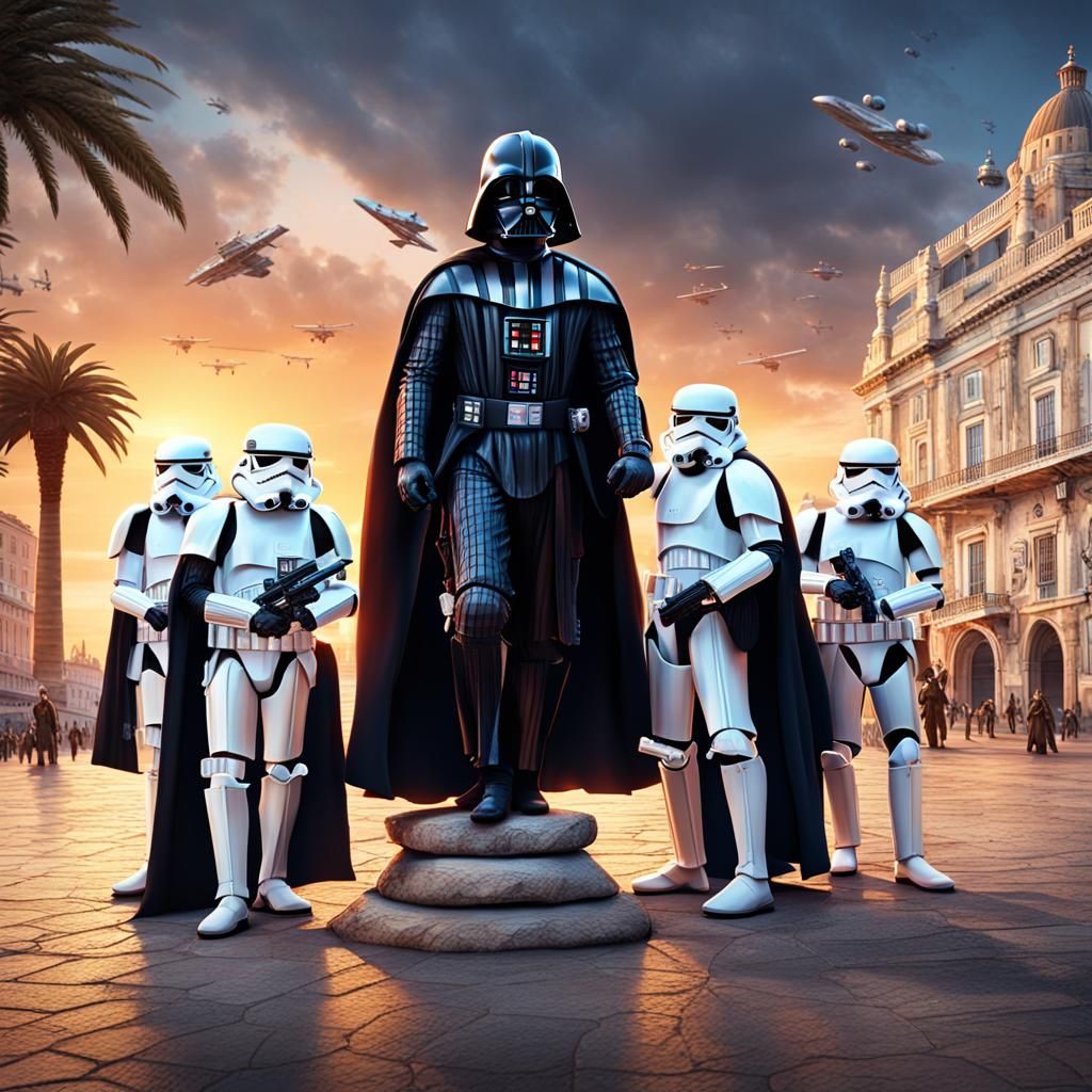 Darth Vader and the Stormtroopers on vacation in Lisbon, - AI Generated ...