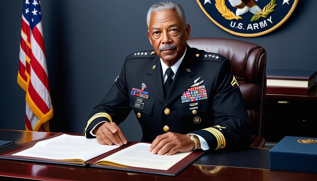 US Army General Lloyd Austin at the age of 71, full military uniform ...
