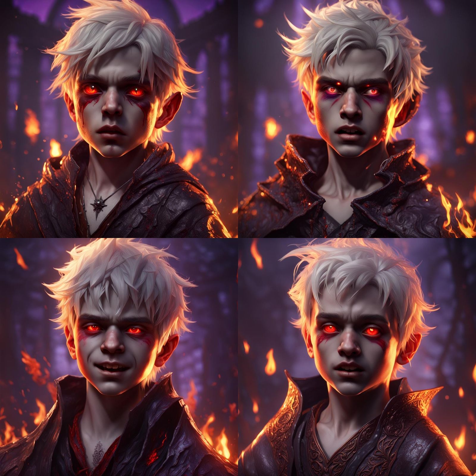 vampire boy , his face twisted with rage, his red eyes burning with ...