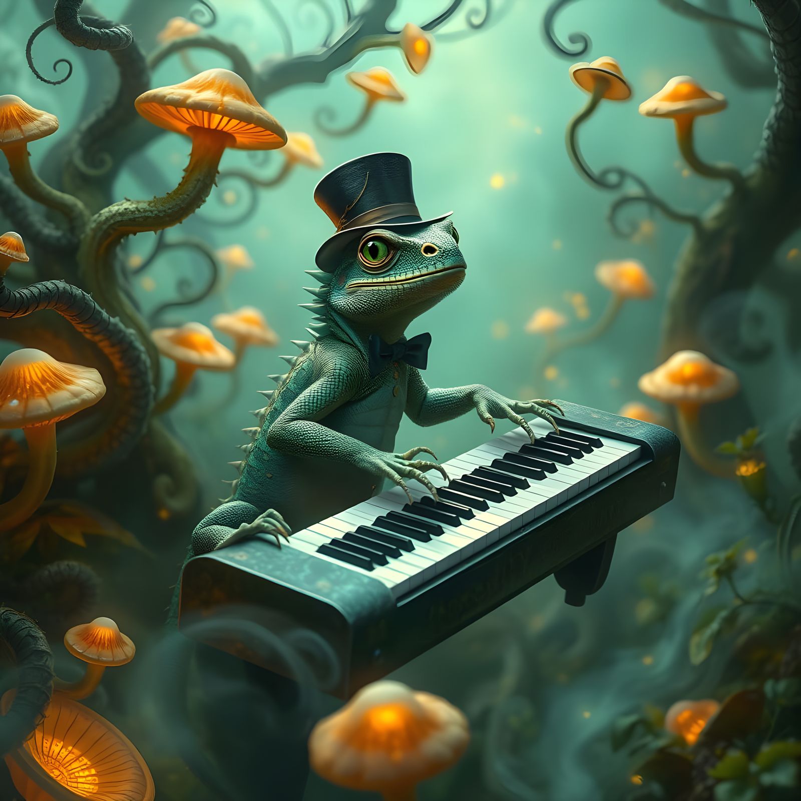 A lizard playing the keyboard - A lizard playing the keyboa...