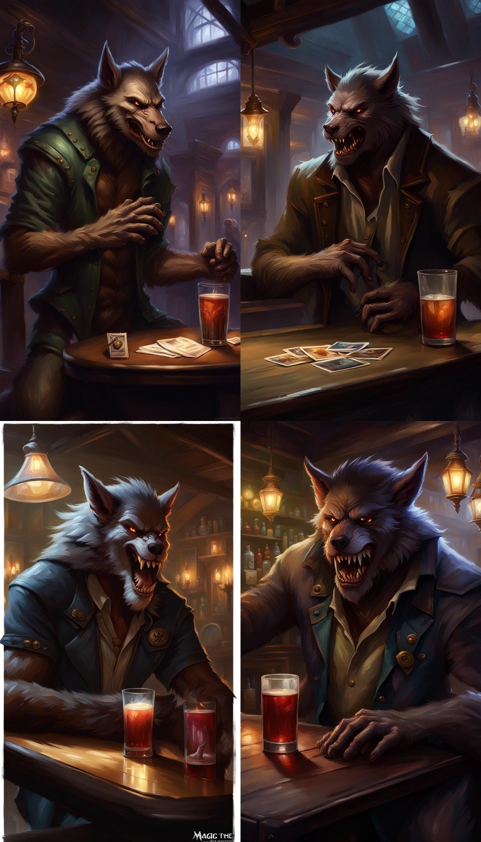 Werewolf, in a new orleans bar, Magic the gathering, artstation ...