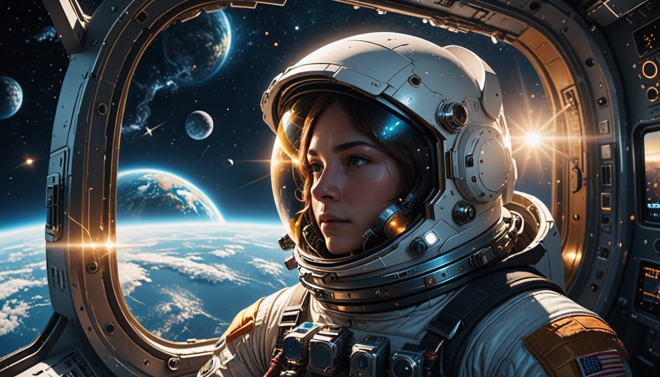 Earth as seen by an astronaut - Astronaut in Space, Gazing ...