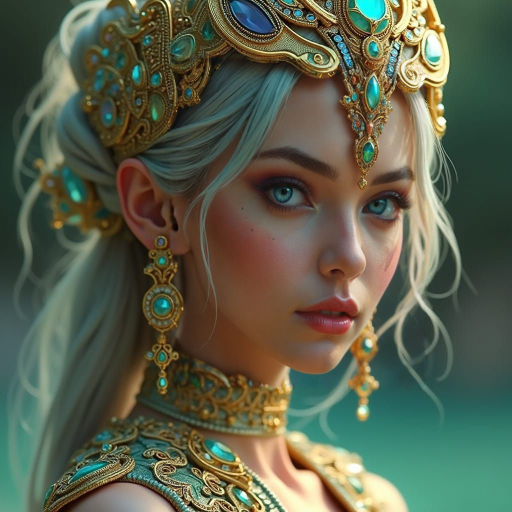 Hyperrealistic Portrait of a Futuristic Goddess - AI Art