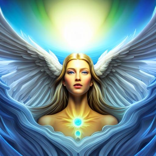 angel of joy, hope, magnificent, mysterious, grand, hopeful, laughing ...