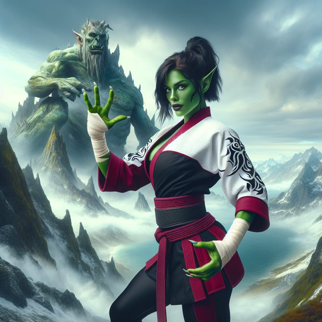 Heroic Half Ork Monk Giant Slayer - AI Generated Artwork - NightCafe ...