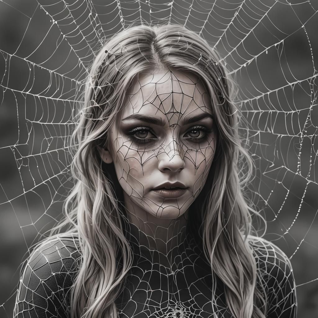 she wears a spiderweb - AI Generated Artwork - NightCafe Creator