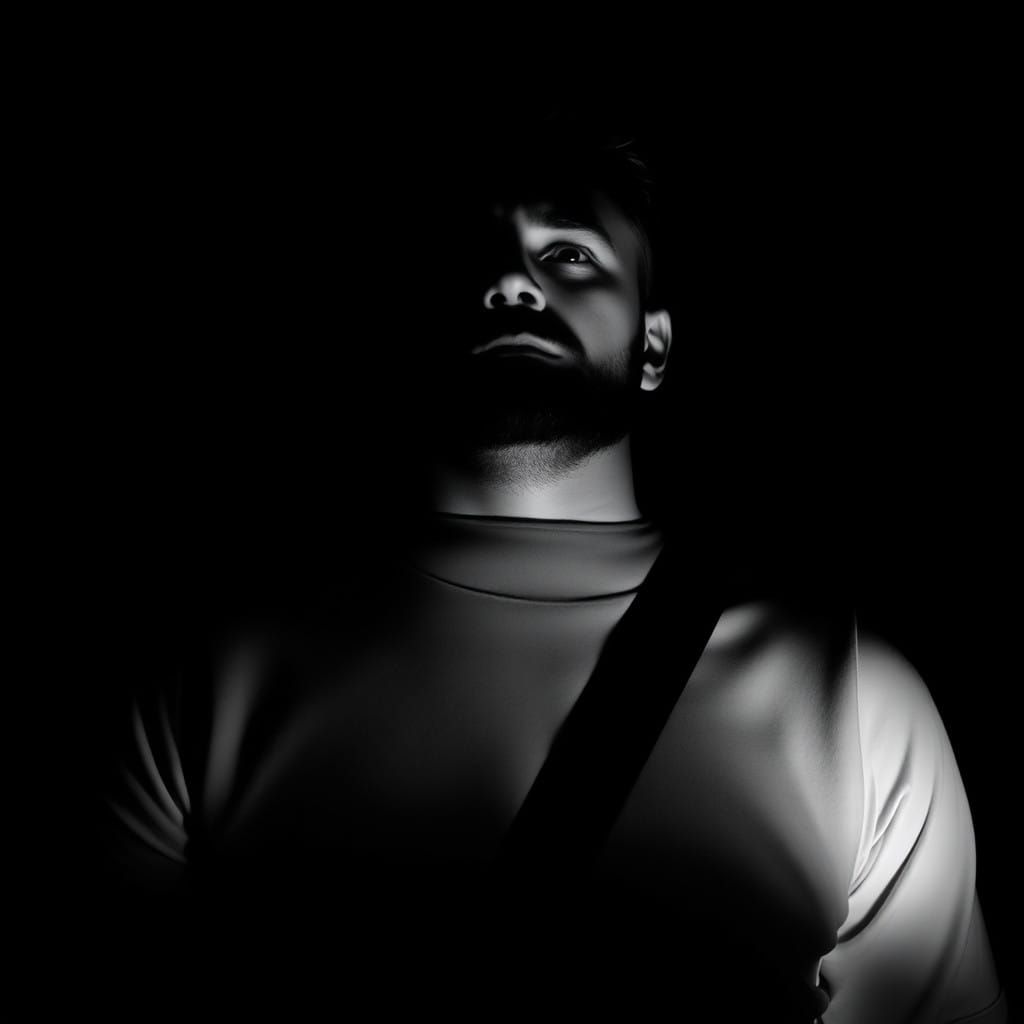 A Somber Figure in Regretful Repose - AI Art