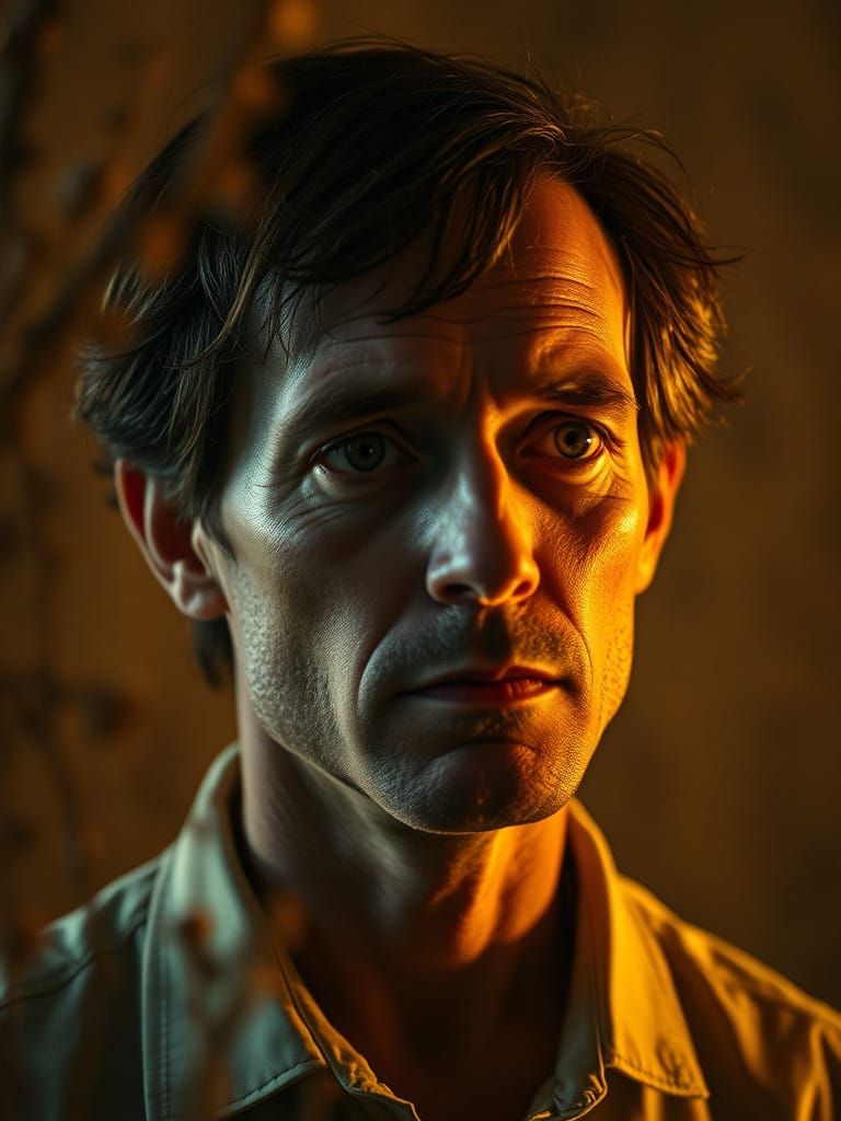 Michael Leunig - Whimsical Australian Portrait in Earthy Ton...