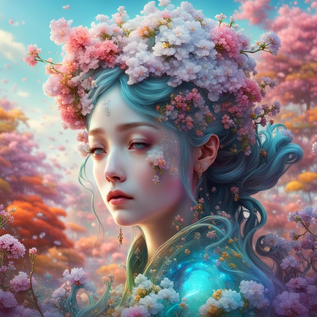 The Goddess of spring awakening from winter - AI Generated Artwork ...