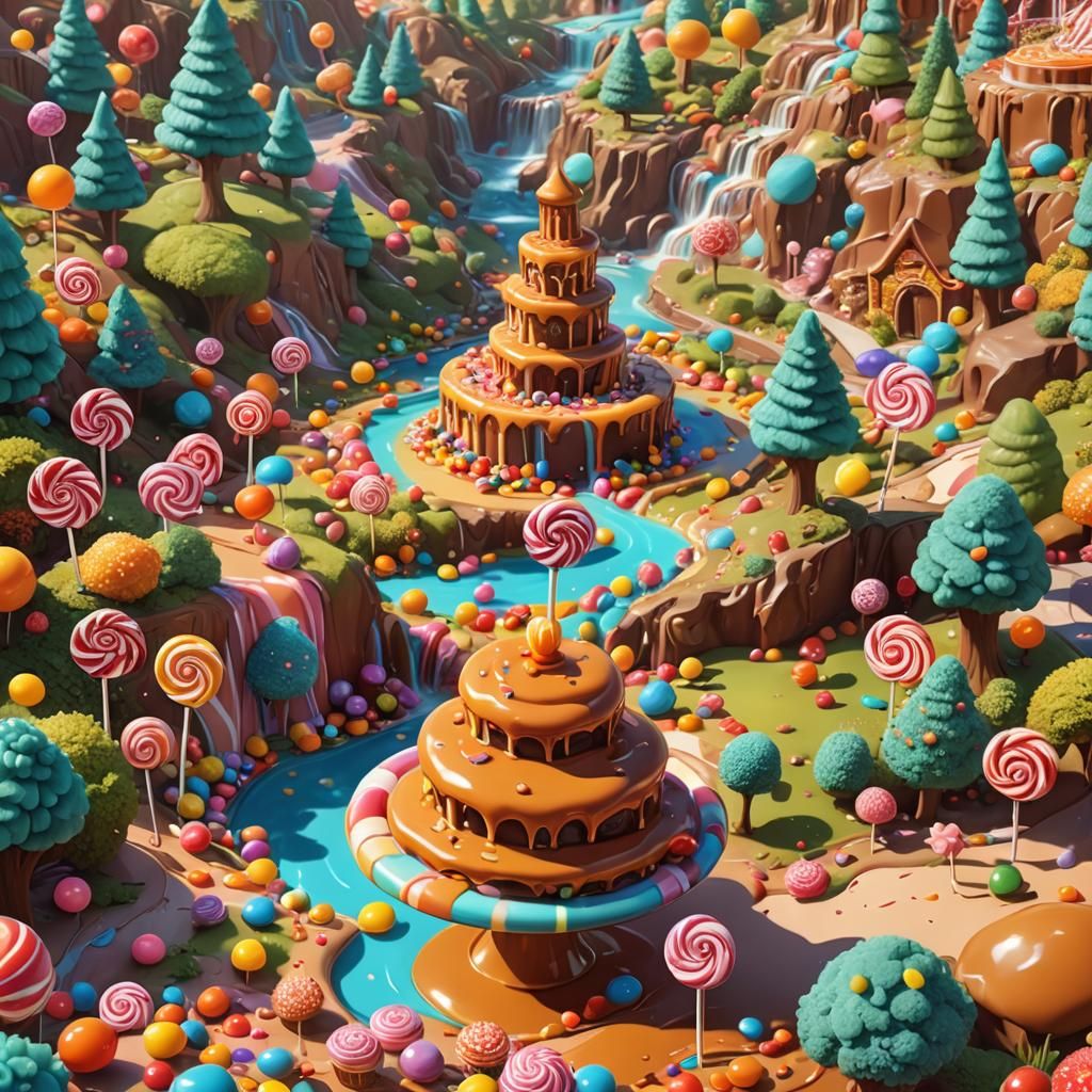 Magic candy land - AI Generated Artwork - NightCafe Creator