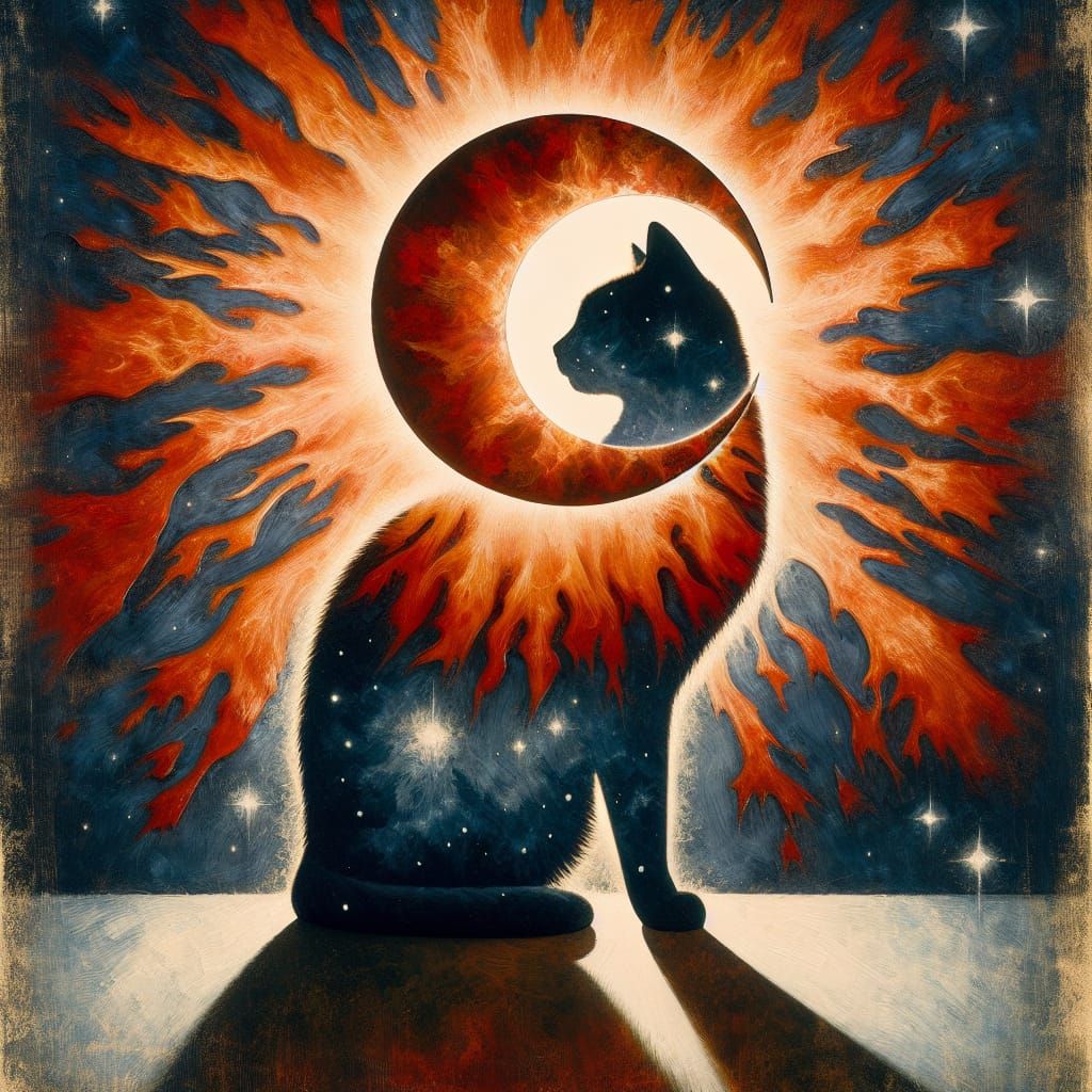 Cat Eclipse 🐈‍⬛ - AI Generated Artwork - NightCafe Creator