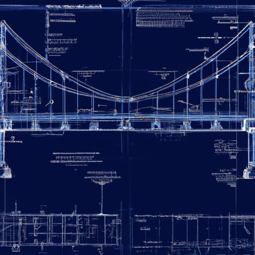 Blueprint of a bridge - AI Generated Artwork - NightCafe Creator