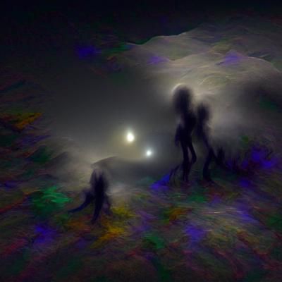 Shadow like figures hidden behind a veil of fog - AI Generated Artwork ...