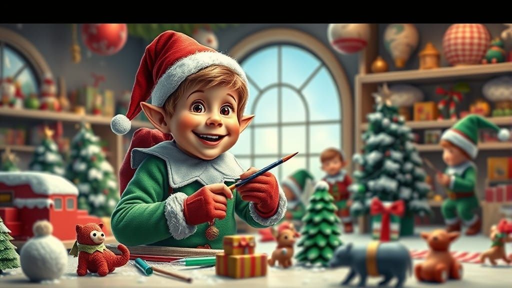 Christmas Elves Joyfully Assemble Toys in Santa's ... - AI Art