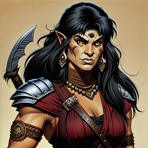 Margol - The Half Orc Beauty - AI Generated Artwork - NightCafe Creator