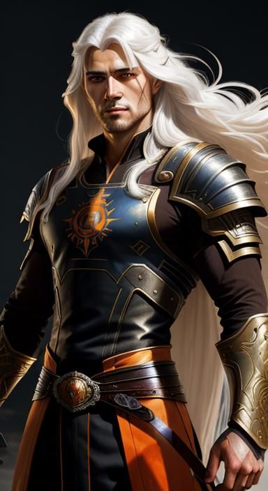 Warrior with long white hair - AI Generated Artwork - NightCafe Creator