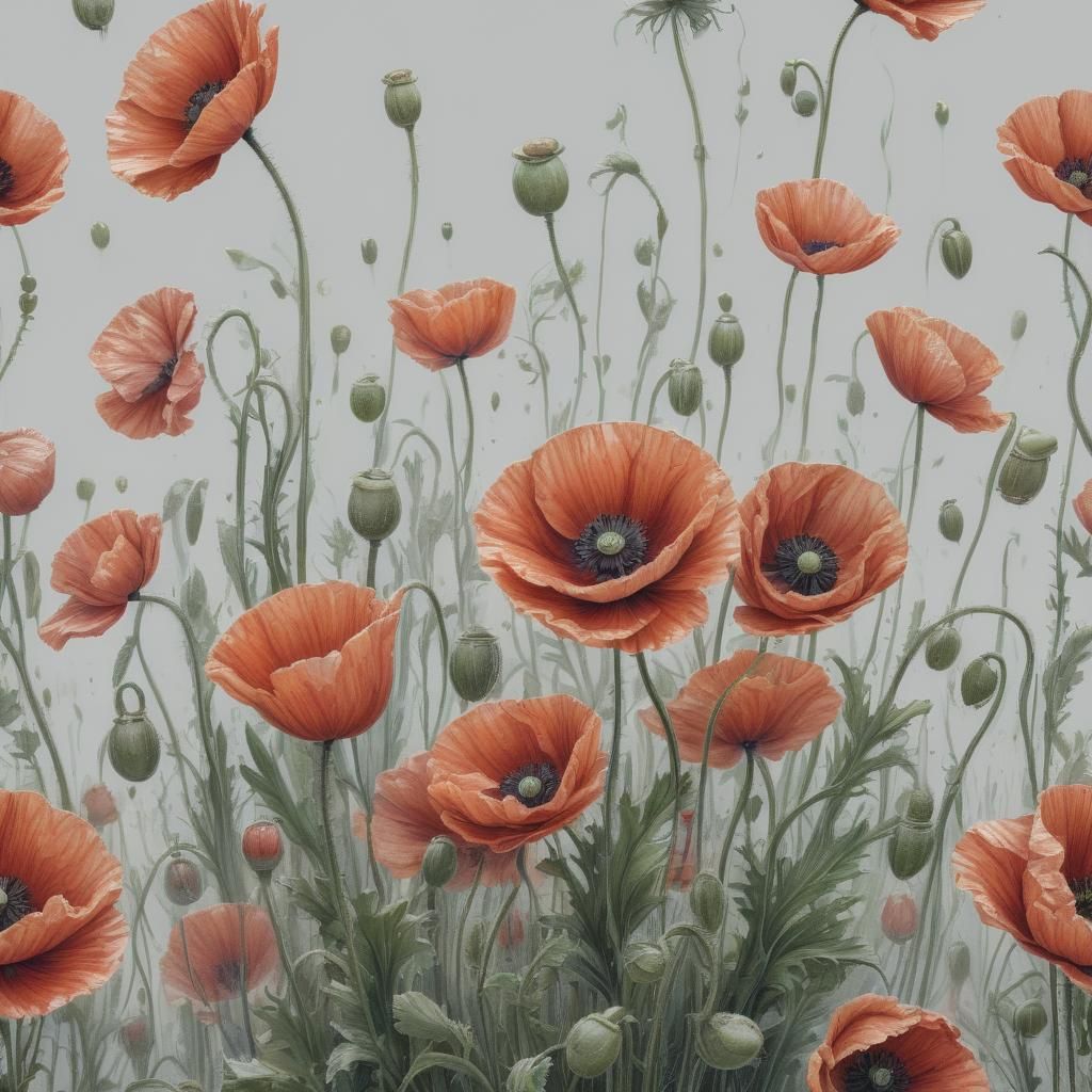 DELICATE POPPIES - AI Generated Artwork - NightCafe Creator