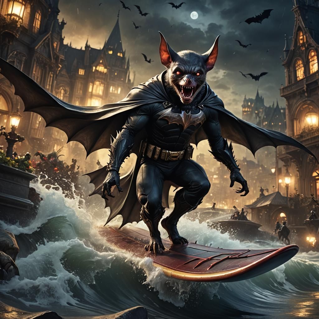 Vampire BatMan to the rescue - AI Generated Artwork - NightCafe Creator