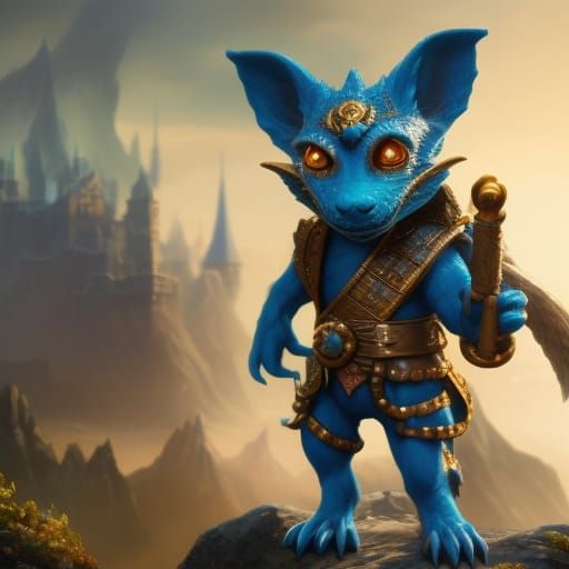 Blue kobold - AI Generated Artwork - NightCafe Creator