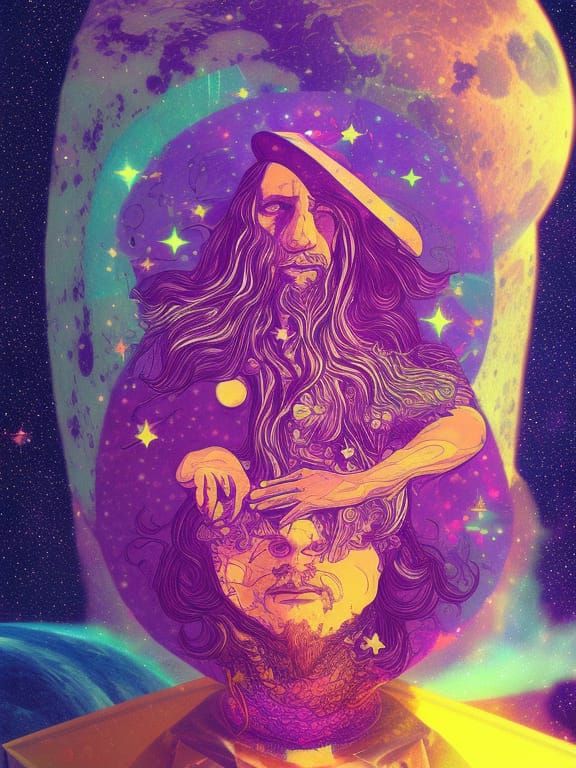 psychedelic wizard in space - AI Generated Artwork - NightCafe Creator