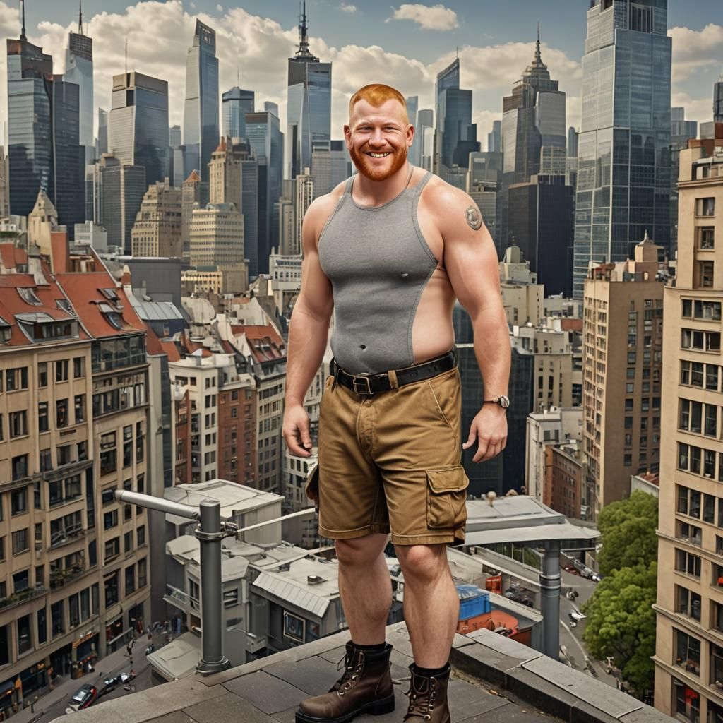 Handsome ginger man in a skyscraper world - AI Generated Artwork ...